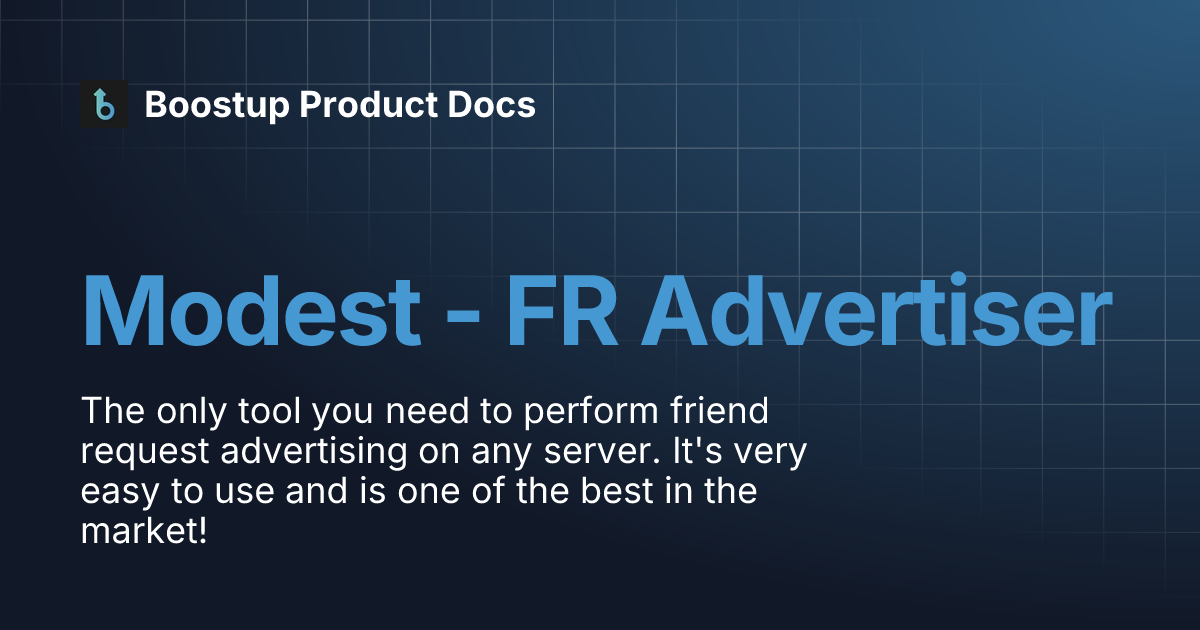 Modest - FR Advertiser | Boostup Product Docs